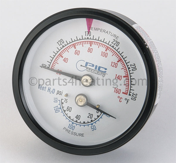 Heatmaker Gauge, Pressure, Temperature, Tridicator. Back Mount - Part ...